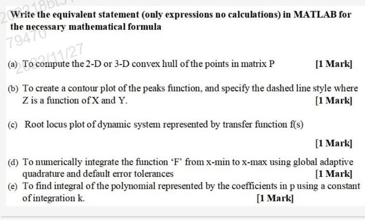 Solved Write the equivalent statement (only expressions no | Chegg.com