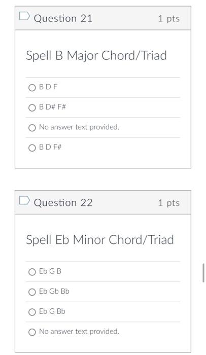 Spell B Major Chord/Triad B DF BD\# \#\# No answer | Chegg.com