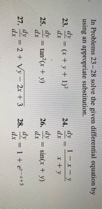 Solved In Problems 23-28 solve the given differential | Chegg.com