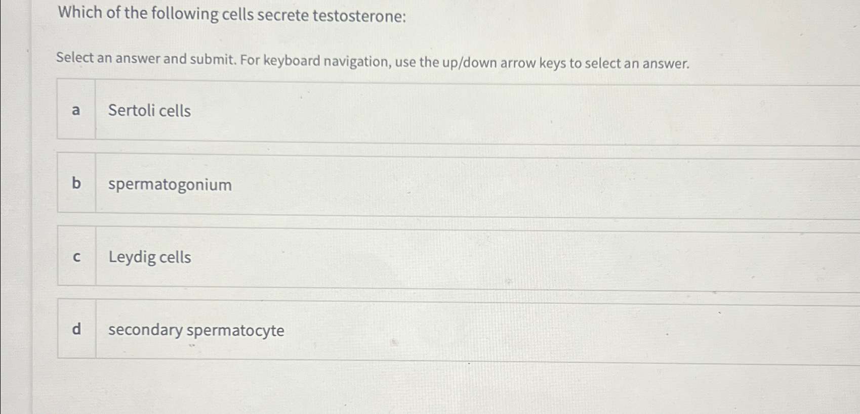 Solved Which of the following cells secrete | Chegg.com