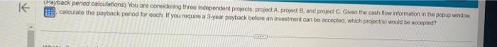 Solved \begin{tabular}{lccc} \hline & PROJECT A & PROJECT B | Chegg.com