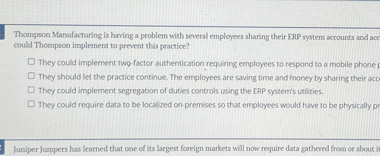 Solved Thompson Manufacturing is having a problem with | Chegg.com