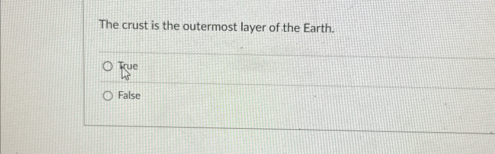Solved The crust is the outermost layer of the Earth. | Chegg.com