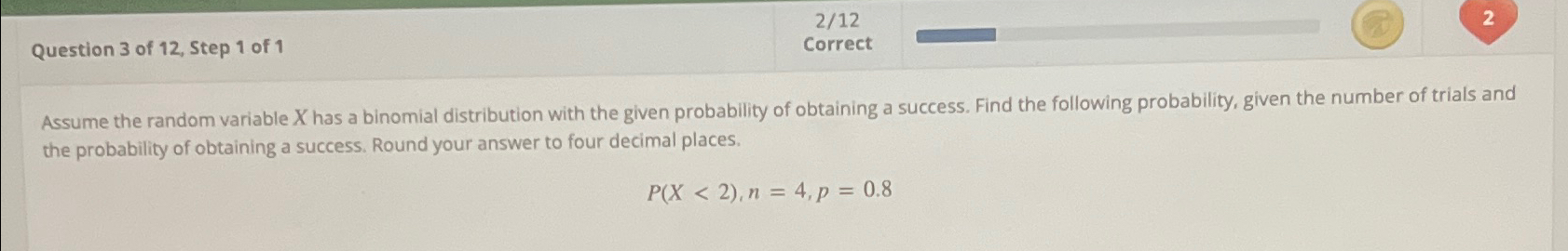 Solved Question 3 of 12 , Step 1 of | Chegg.com