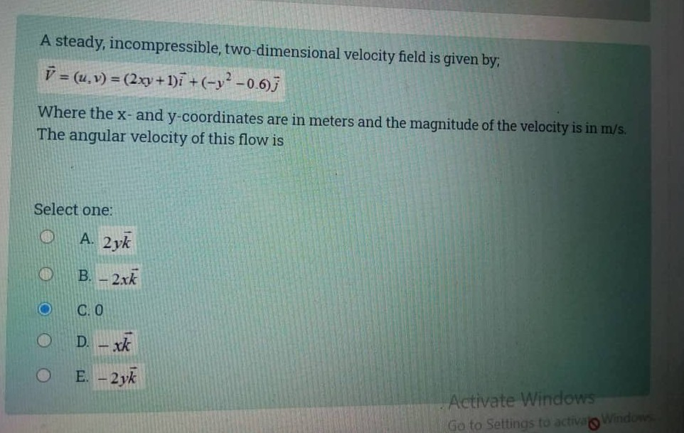 Solved A steady, incompressible, two-dimensional velocity | Chegg.com