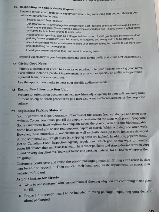 Create Positive/Informative Message Memo. (Follow | Chegg.com