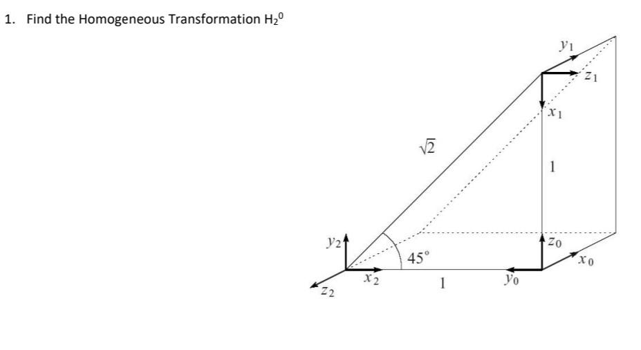 Solved 1. Find the Homogeneous Transformation H20 | Chegg.com
