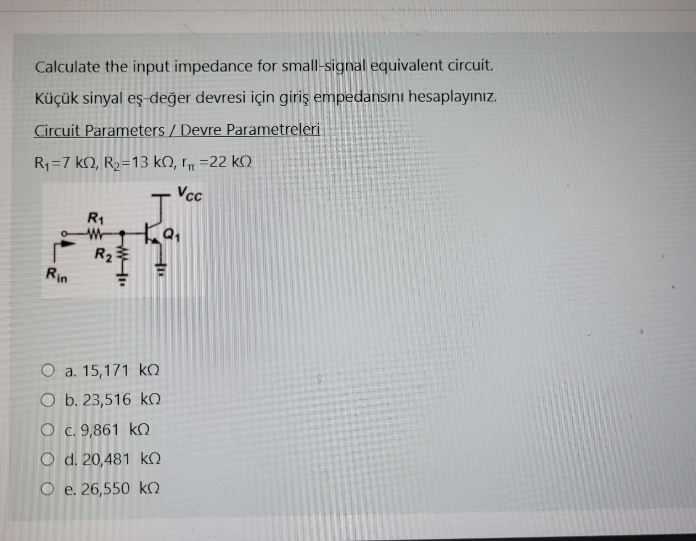 Solved Calculate the input impedance for small-signal | Chegg.com