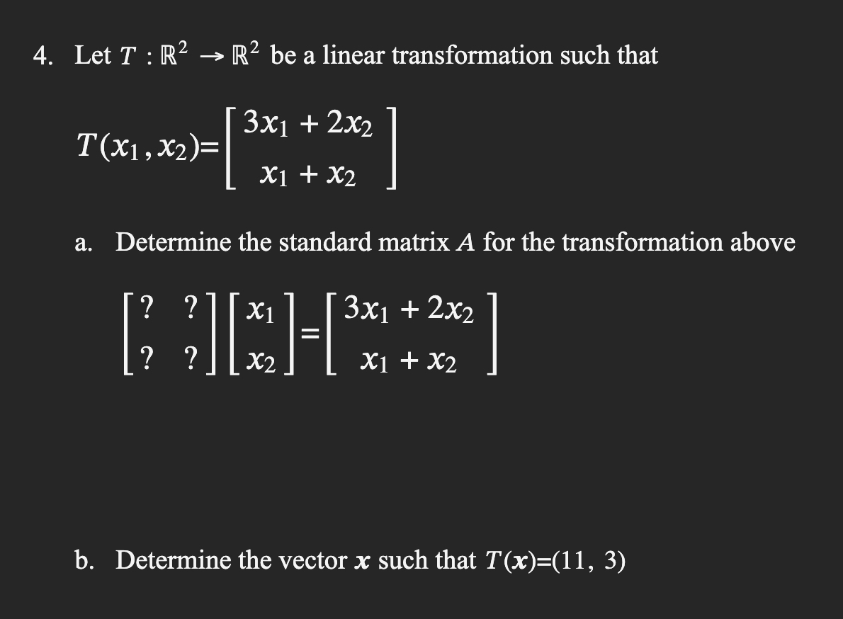 Let T:R2→R2 ﻿be a linear transformation such | Chegg.com