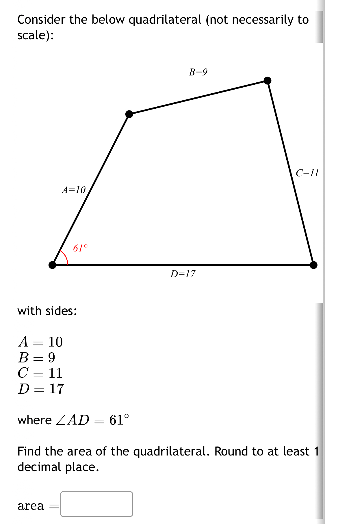 Solved Consider the below quadrilateral (not necessarily to | Chegg.com