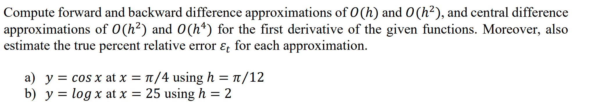 Solved Compute forward and backward difference | Chegg.com
