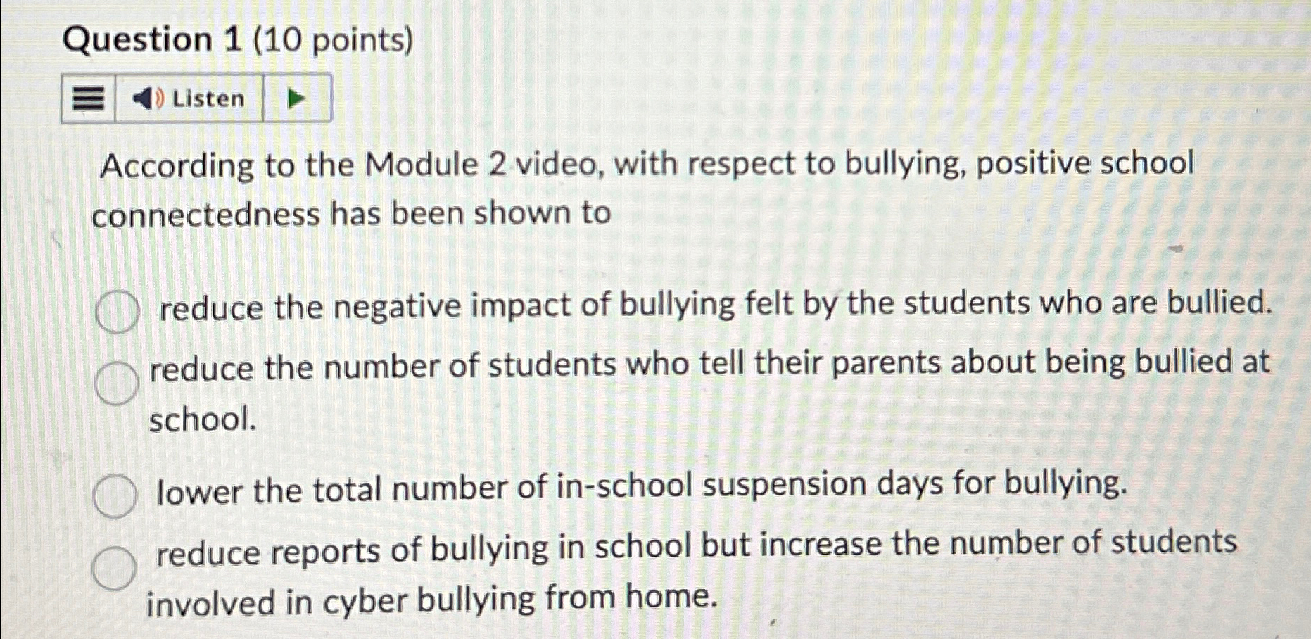 Solved Question 1 (10 ﻿points)According to the Module 2 | Chegg.com
