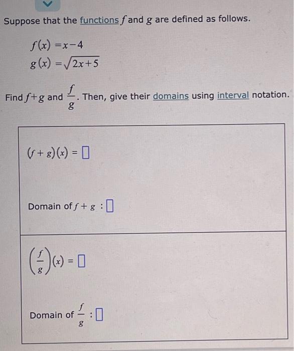 Solved Suppose that the functions fand g are defined as | Chegg.com