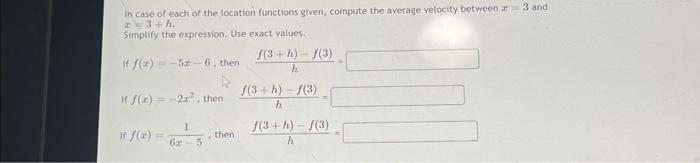 Solved In case of each of the location functions given, | Chegg.com
