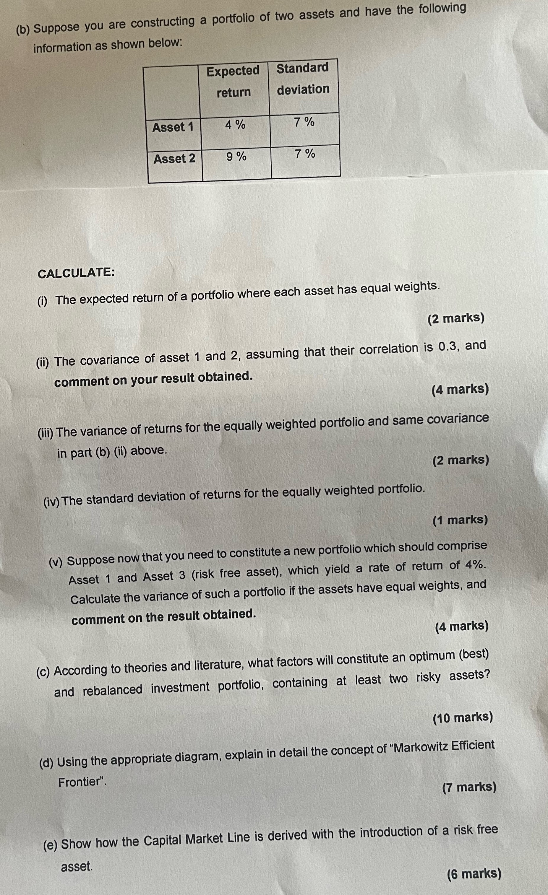 Solved Asset 1 ﻿:Expected return 4%, ﻿Standard Deviation | Chegg.com