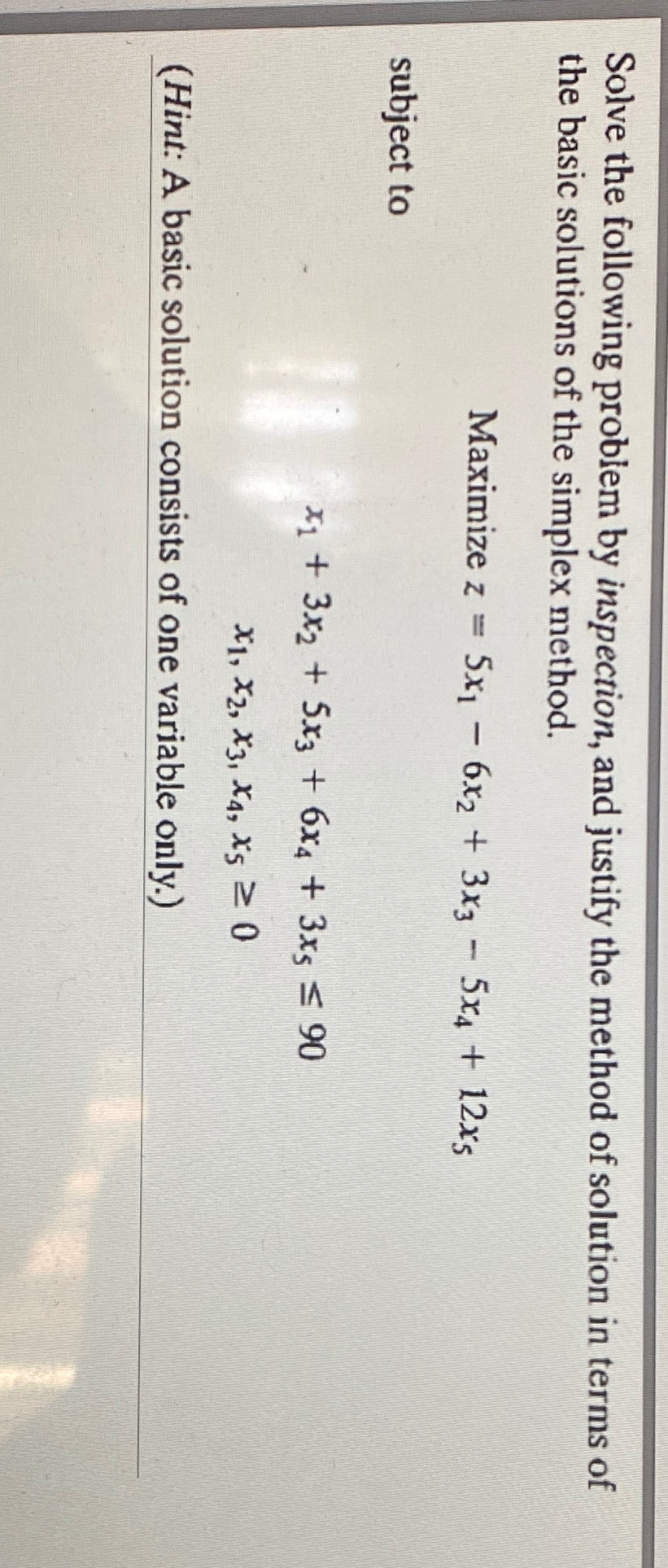 Solved Solve the following problem by inspection, and | Chegg.com