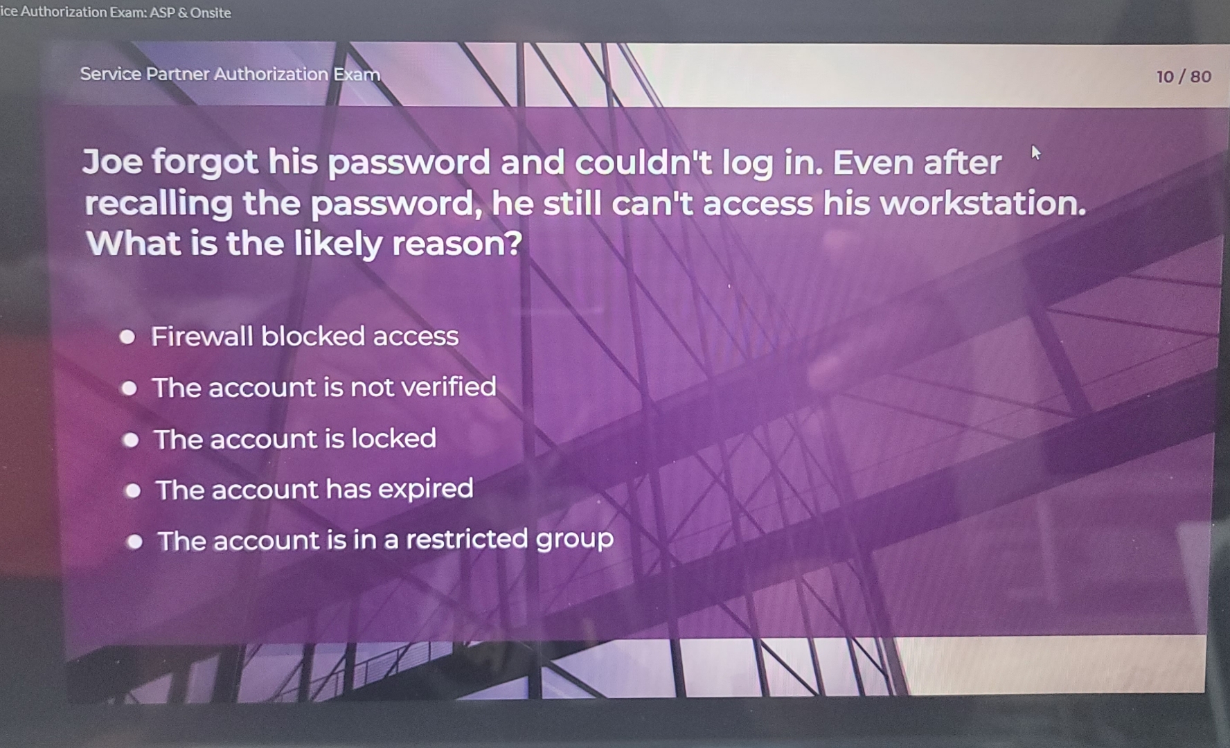 Solved Joe forgot his password and couldn't log in. ﻿Even | Chegg.com