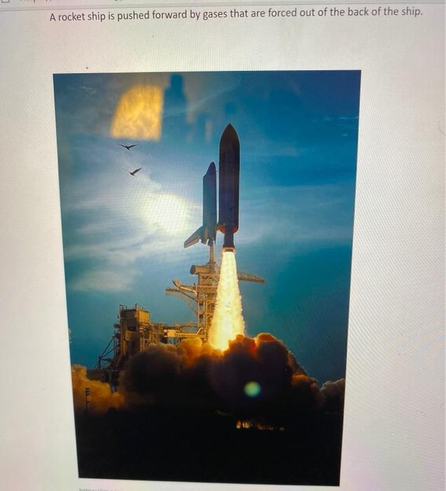 Solved A rocket ship is pushed forward by gases that are | Chegg.com