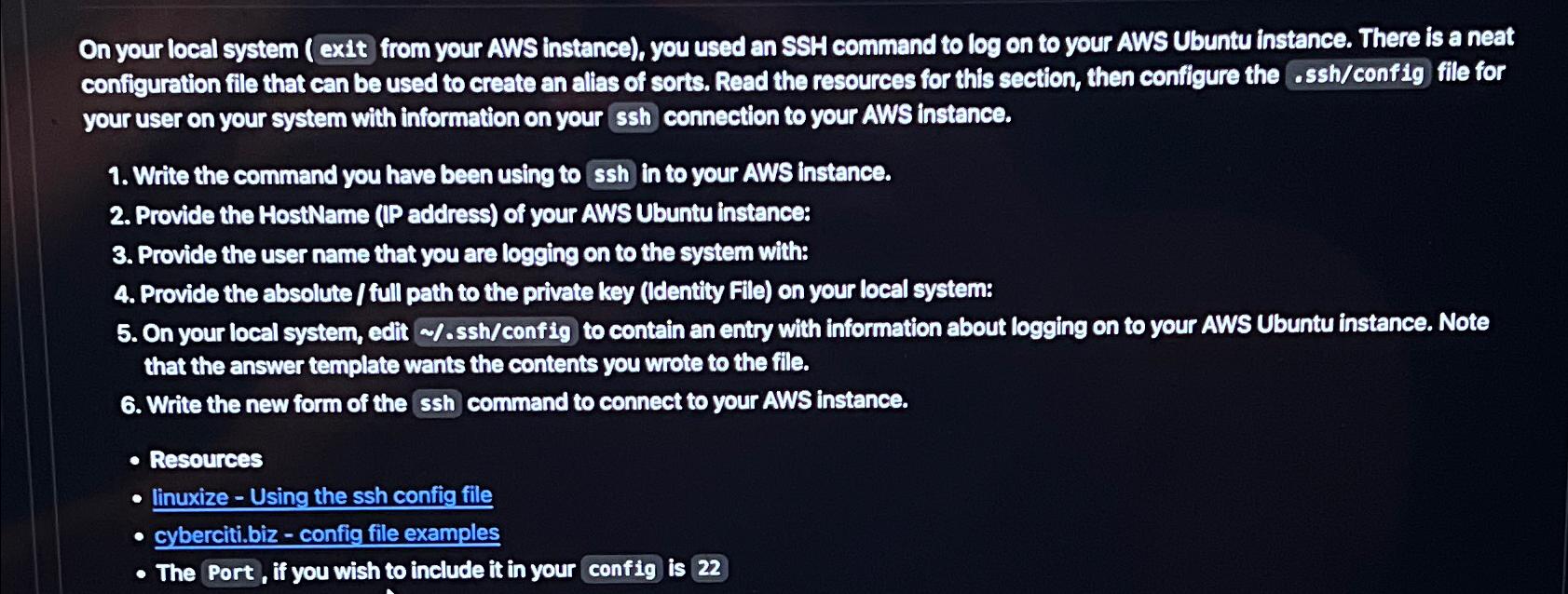 Solved On your local system (exit from your AWS instance), | Chegg.com