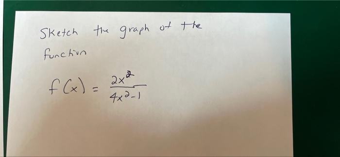 Solved Sketch the graph of the function - f (x) = 2x2 4x2-1 | Chegg.com