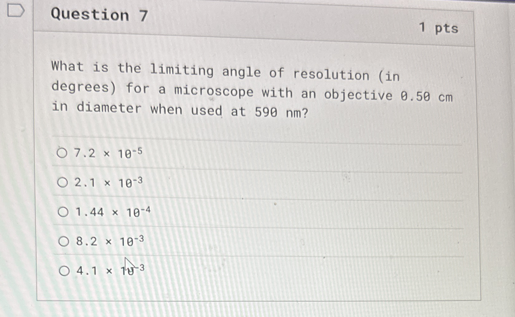 Solved Question 71 ﻿ptsWhat is the limiting angle of | Chegg.com