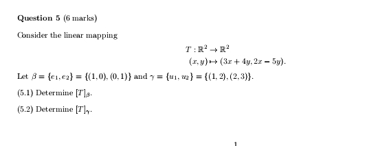 Solved Question 5 (6 ﻿marks)Consider the linear | Chegg.com