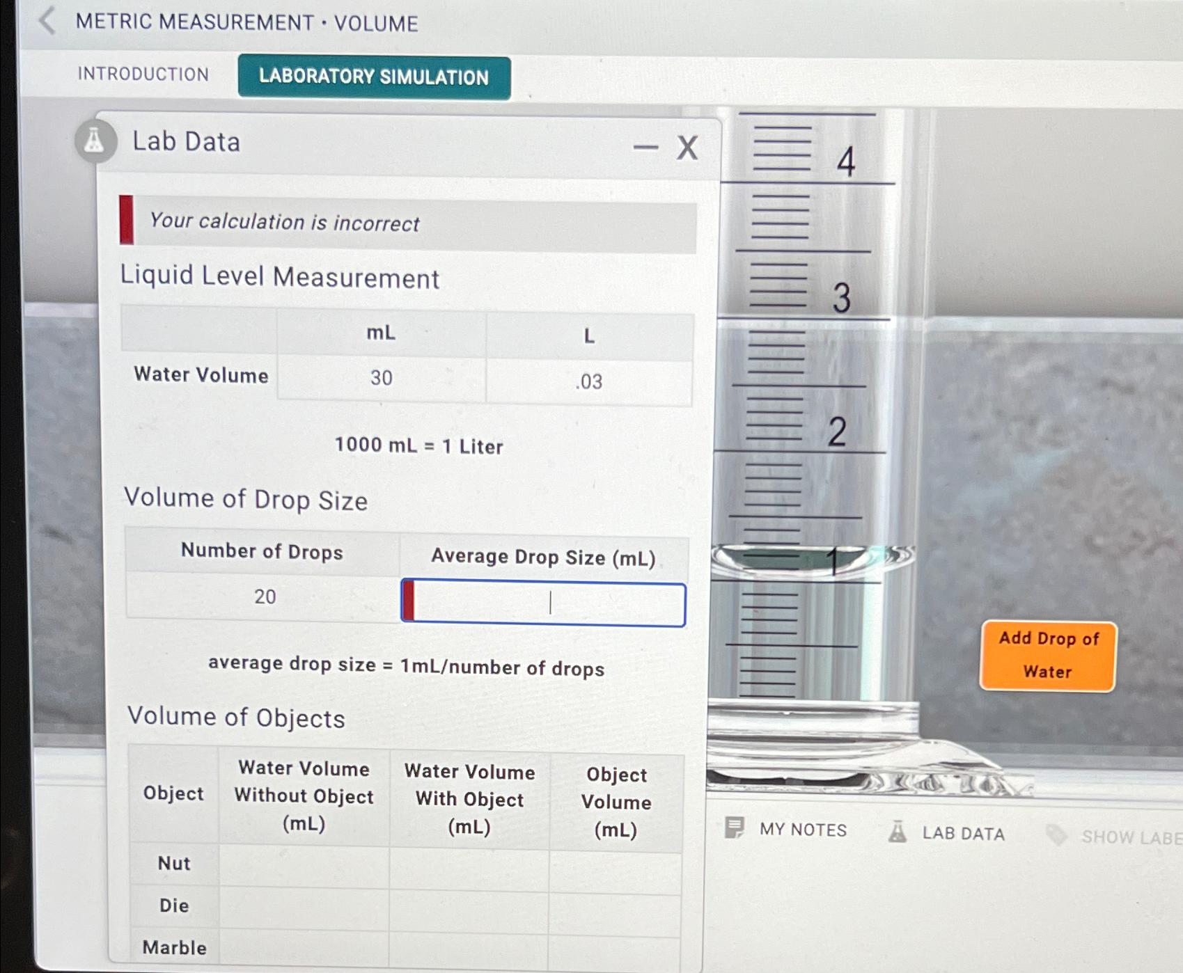 METRIC MEASUREMENT * ﻿VOLUMEINTRODUCTIONLABORATORY | Chegg.com