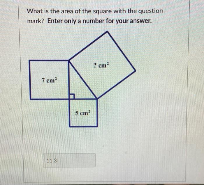 Solved What is the area of the square with the question | Chegg.com