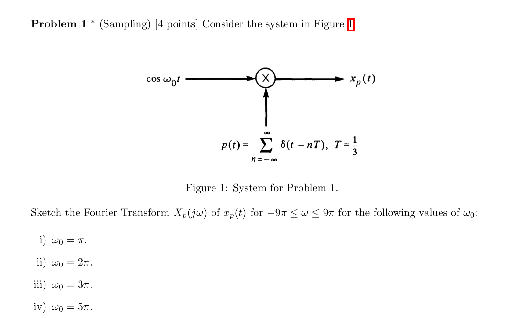 Solved Problem 1* (Sampling) [4 ﻿points] ﻿Consider the | Chegg.com