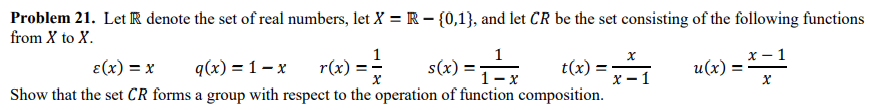 Solved Problem 21. ﻿Let R ﻿denote the set of real numbers, | Chegg.com