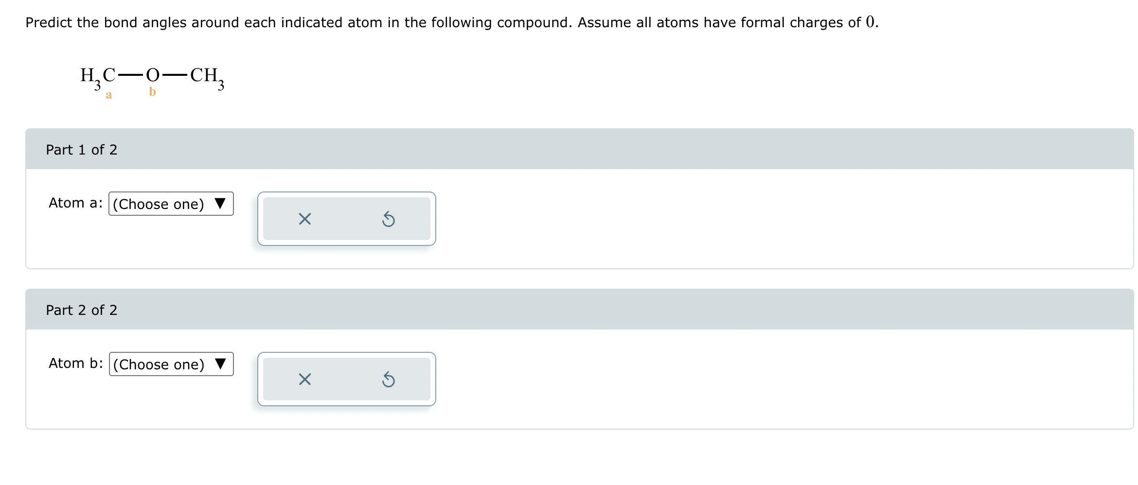 Solved Predict the bond angles around each indicated atom in | Chegg.com