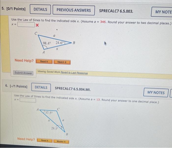 Solved Use the Law of Sines to find the indicated side x. | Chegg.com