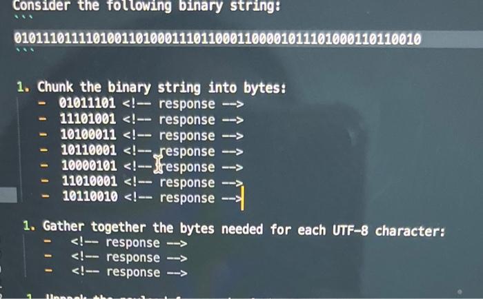 Solved Consider the following binary string: | Chegg.com