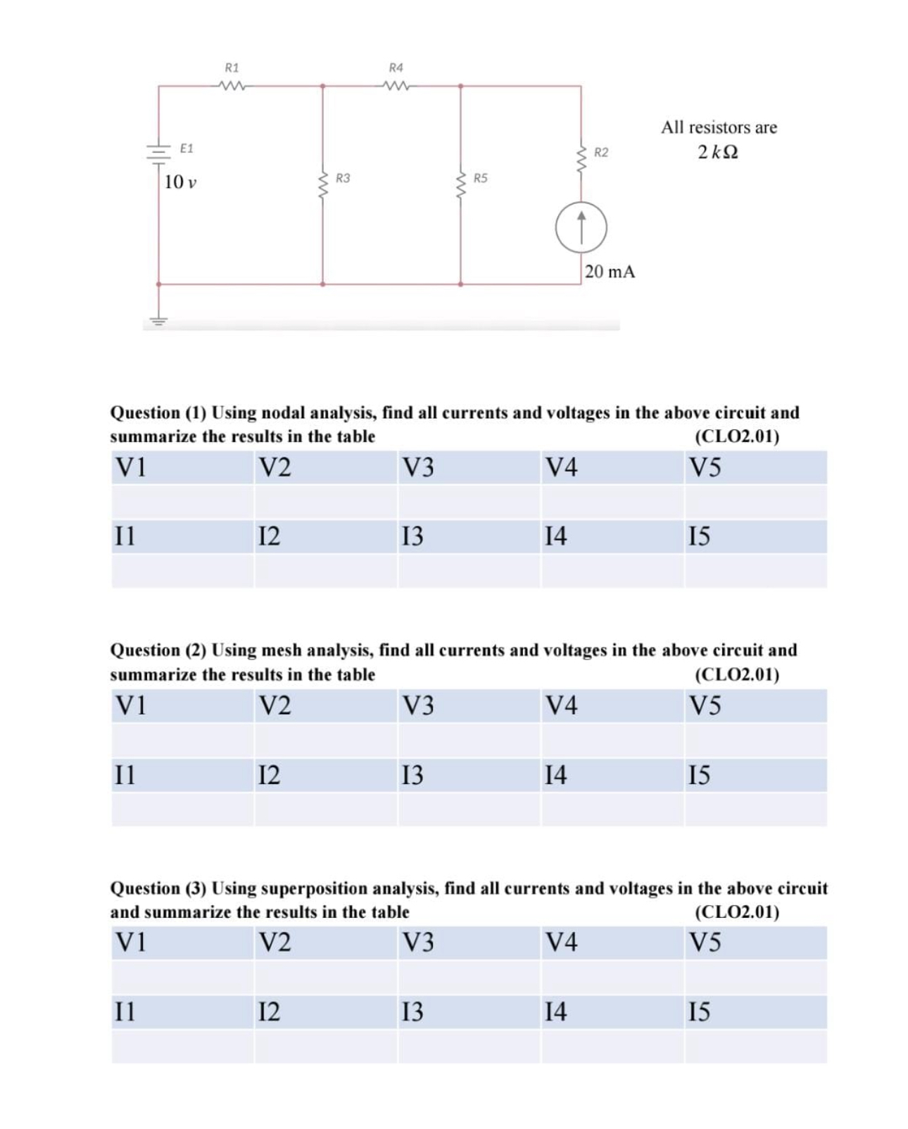 Solved Question (1) ﻿Using nodal analysis, find all currents | Chegg.com