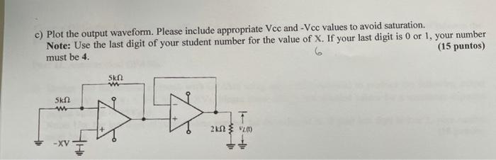 Solved c) Plot the output waveform. Please include | Chegg.com