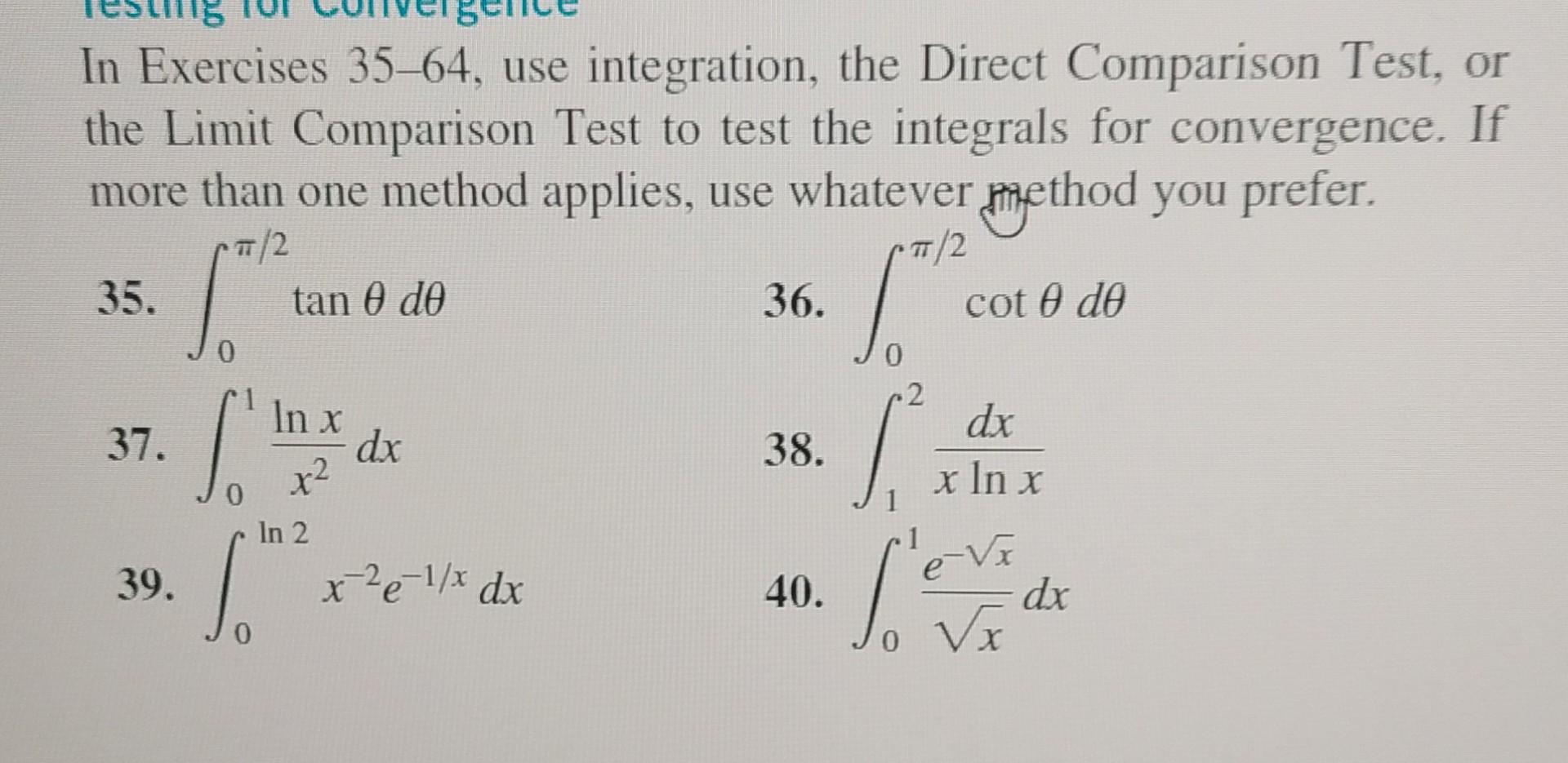 Solved In Exercises 35–64, use integration, the Direct | Chegg.com