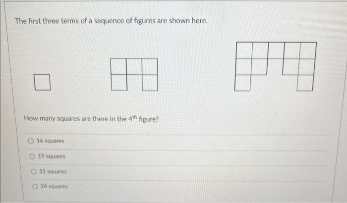 Solved The first three terms of a sequence of figures are | Chegg.com