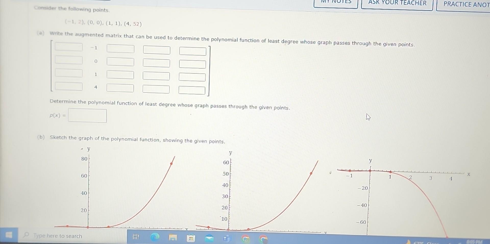 Solved Consider the following points | Chegg.com