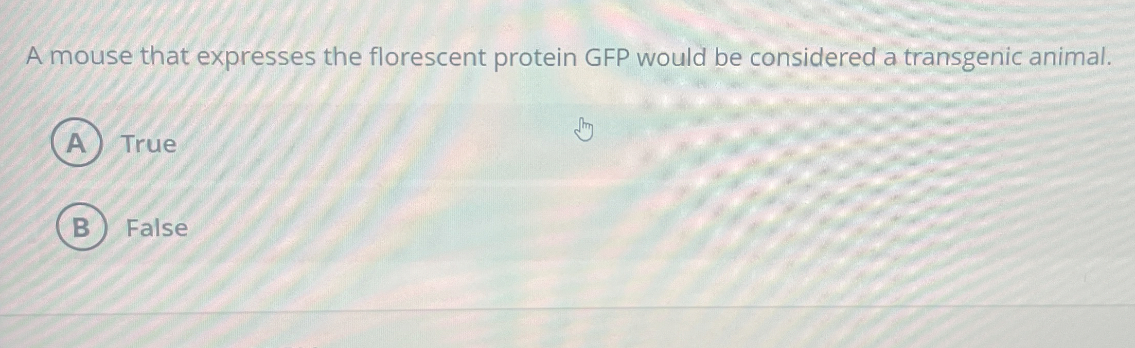 Solved A mouse that expresses the florescent protein GFP | Chegg.com