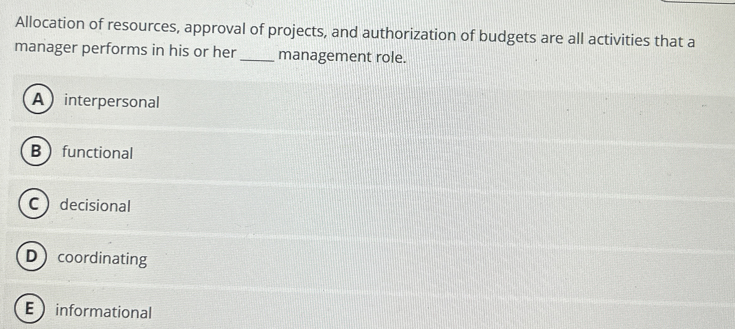 Solved Allocation of resources, approval of projects, and | Chegg.com