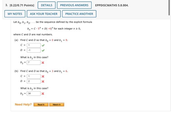 Solved Let b0,b1,b2,… be the sequence defined by the | Chegg.com