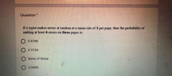 Solved Question If a typist makes errors at random at a mean | Chegg.com