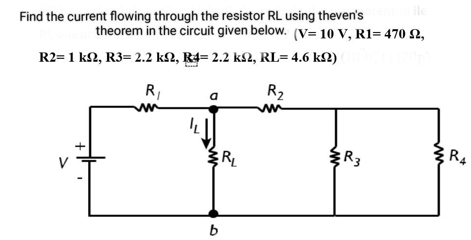 Solved Find the current flowing through the resistor RL | Chegg.com