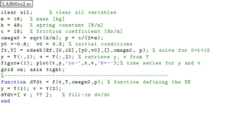 Solved 4. (a) ﻿Modify LAB05ex2.m to compute and plot the | Chegg.com