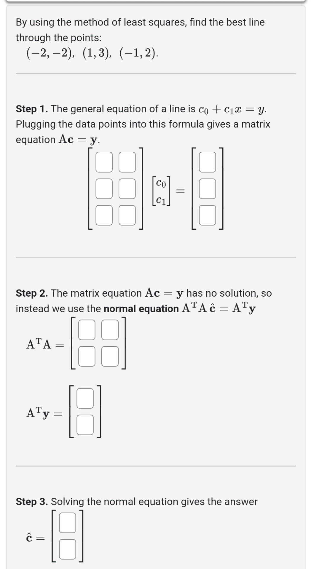 Solved By using the method of least squares, find the best | Chegg.com