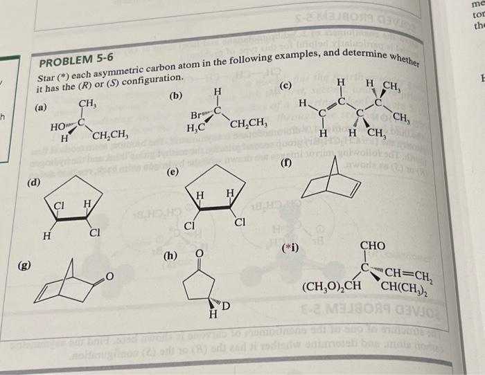 Solved PROBLEM 5-6 Star (") each asymmetric carbon atom in | Chegg.com