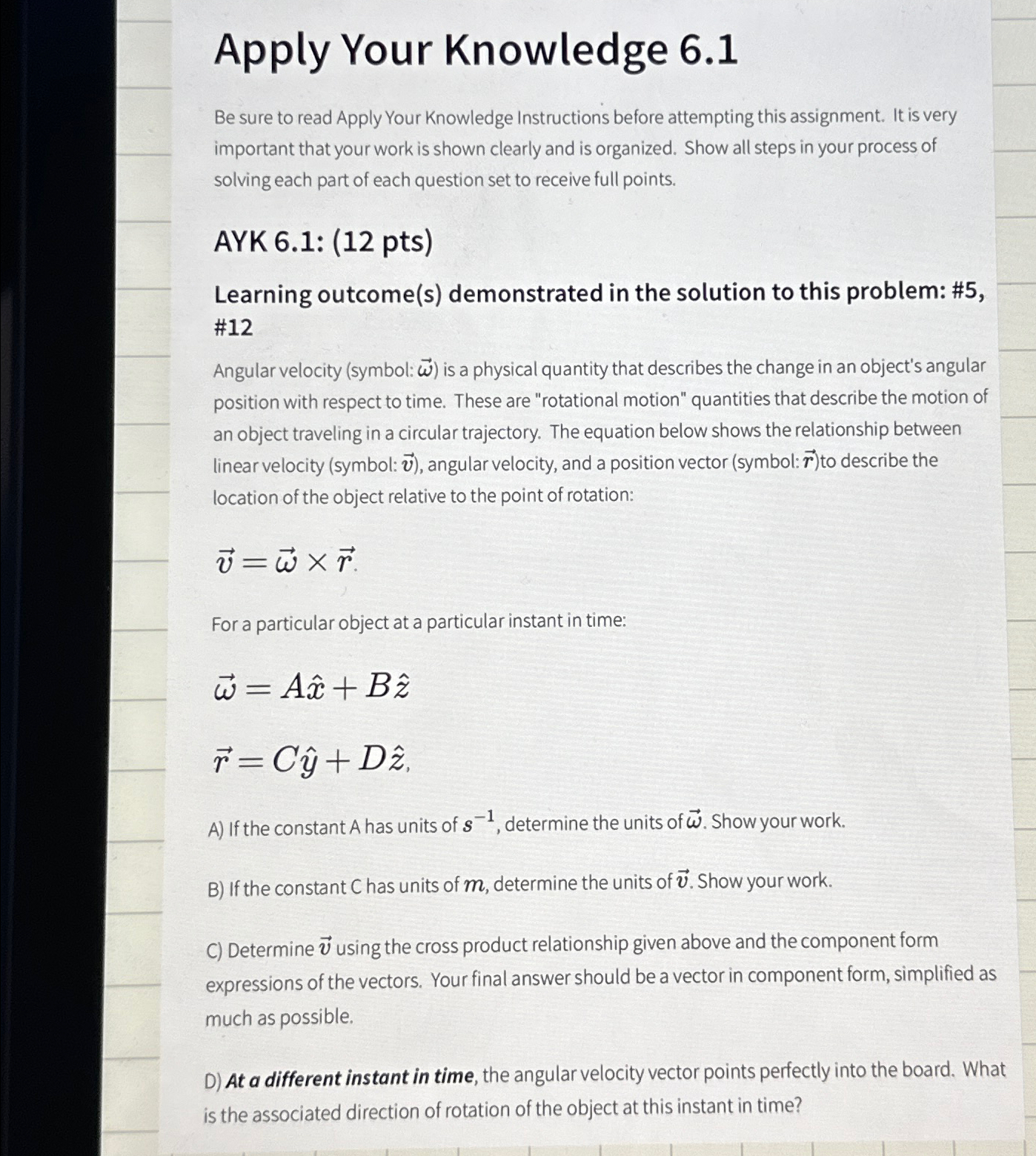 Solved Apply Your Knowledge 6.1Be sure to read Apply Your | Chegg.com