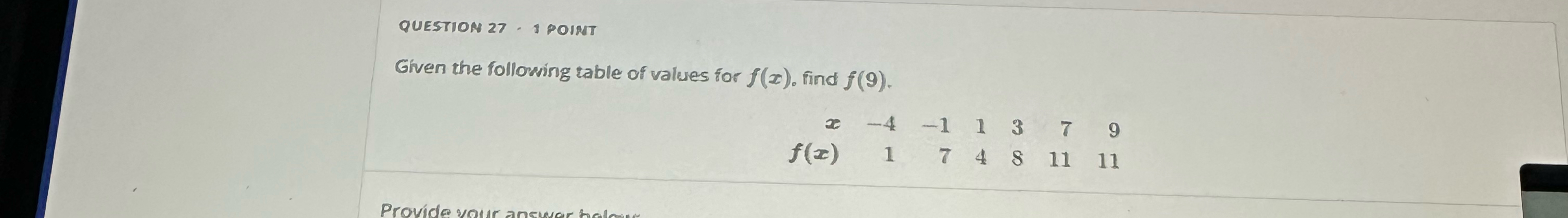 Solved QUESTION 27 - ﻿S POINTGiven the following table of | Chegg.com