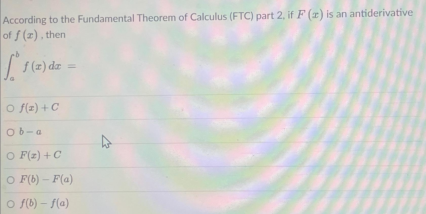 Solved According to the Fundamental Theorem of Calculus | Chegg.com