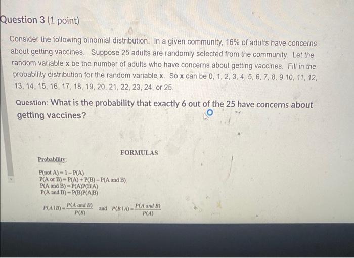 Solved Consider the following binomial distribution. In a | Chegg.com